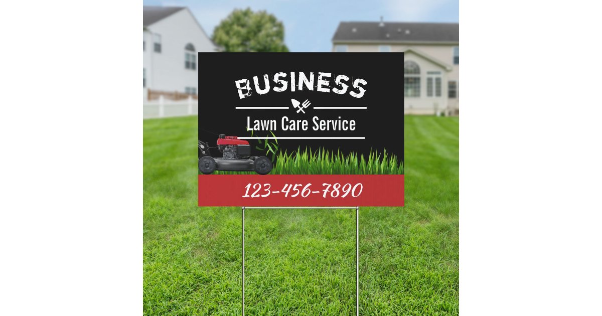 Professional Lawn Care & Landscaping Service Sign | Zazzle