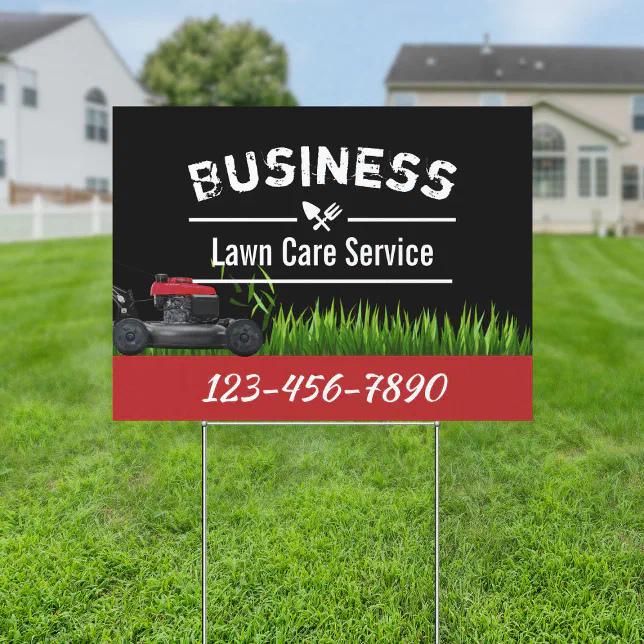 Professional Lawn Care & Landscaping Service Sign | Zazzle