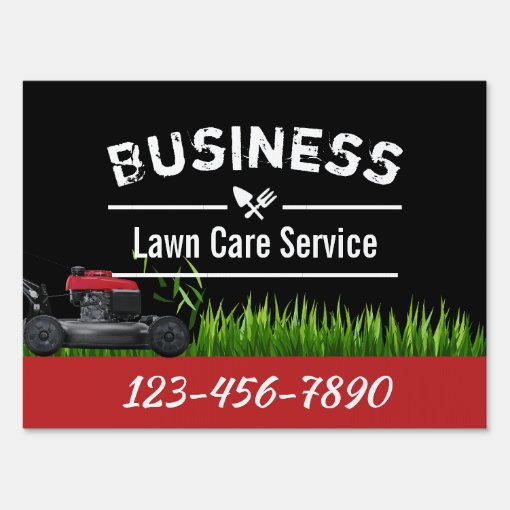 Professional Lawn Care & Landscaping Service Sign | Zazzle