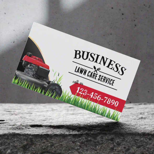 Professional Lawn Mower Landscaping & Lawn Care Business Card | Zazzle