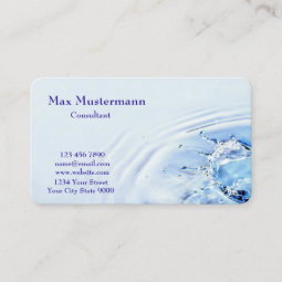 Professional Light Blue Water Splash Business Card | Zazzle