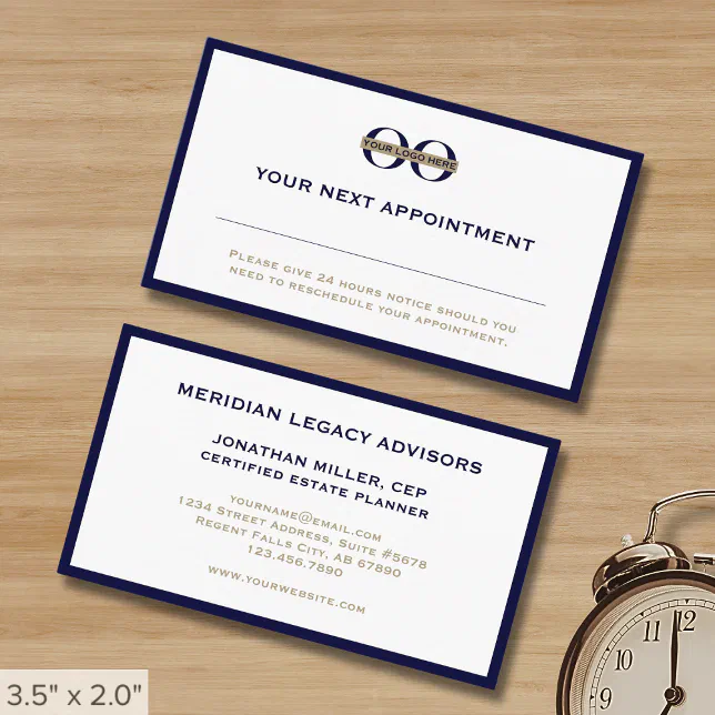 Professional Logo Appointment Card | Zazzle