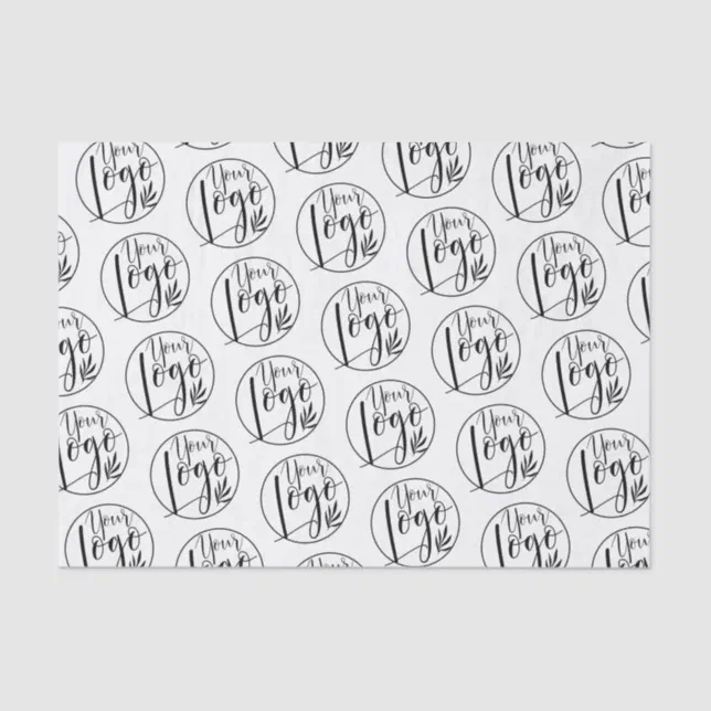 Professional Logo branding black white pattern Tissue Paper | Zazzle