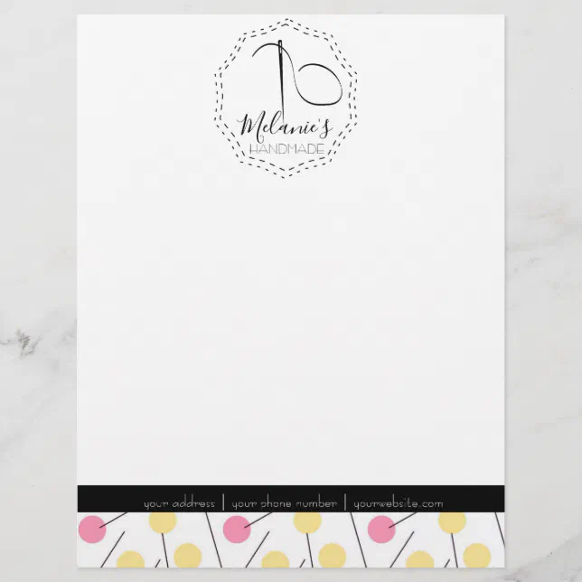Professional Logo Letterhead-Tailor Seamstress Letterhead | Zazzle