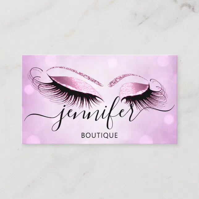 Professional Logo Makeup Boutique Lash Studio Pink Business Card | Zazzle