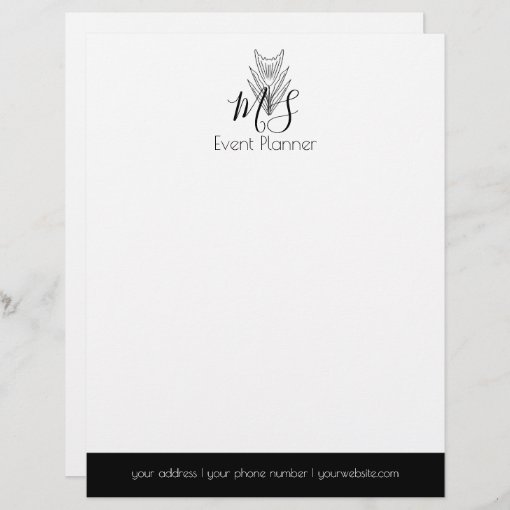 Professional Logo - Minimalist Event Planner Letterhead | Zazzle