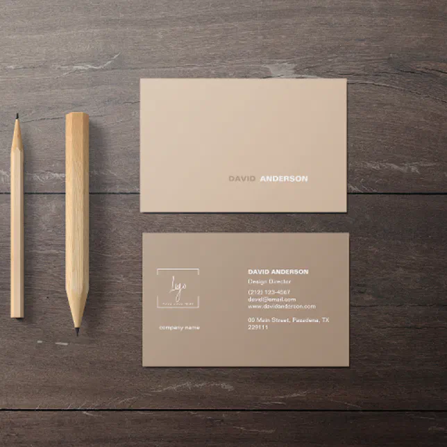 Professional Logo Modern Simple Minimalist Business Card | Zazzle