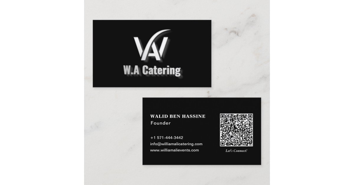 Professional Logo & QR Code Catering Service Business Card | Zazzle