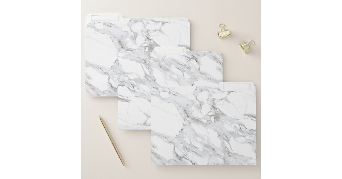 Professional Luxe Minimalist White Marble File Folder | Zazzle