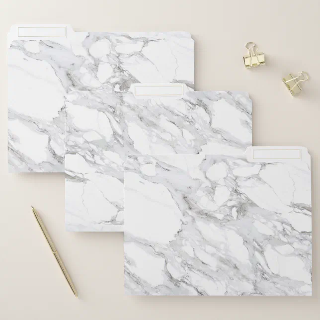 Professional Luxe Minimalist White Marble File Folder | Zazzle