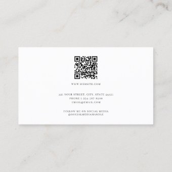 Professional Luxury Monogram Minimalist QR Code Business Card | Zazzle