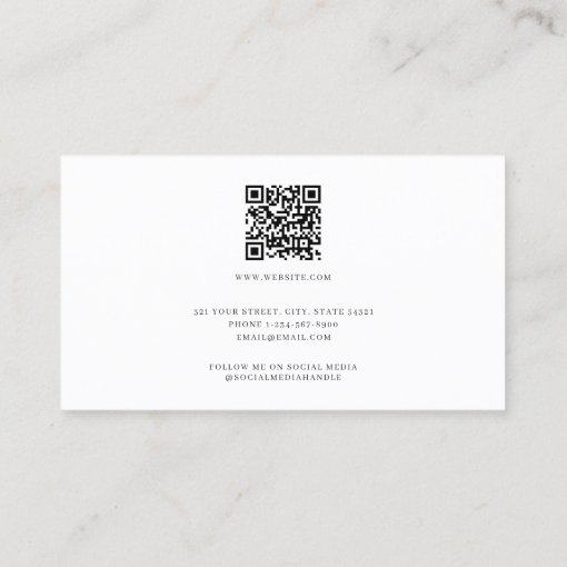 Professional Luxury Monogram Minimalist QR Code Business Card | Zazzle
