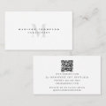 Professional Luxury Monogrammed Minimalist QR Code Business Card | Zazzle