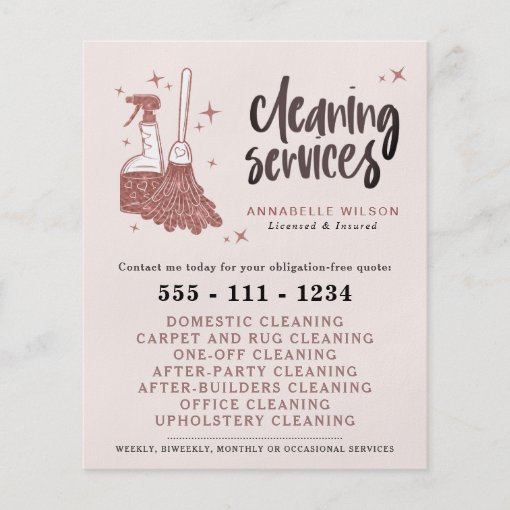 Professional Maid & House Cleaning Business Flyer | Zazzle