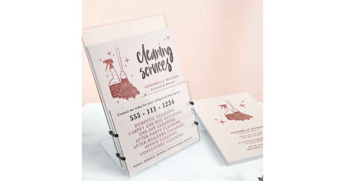 Professional Maid & House Cleaning Business Flyer | Zazzle