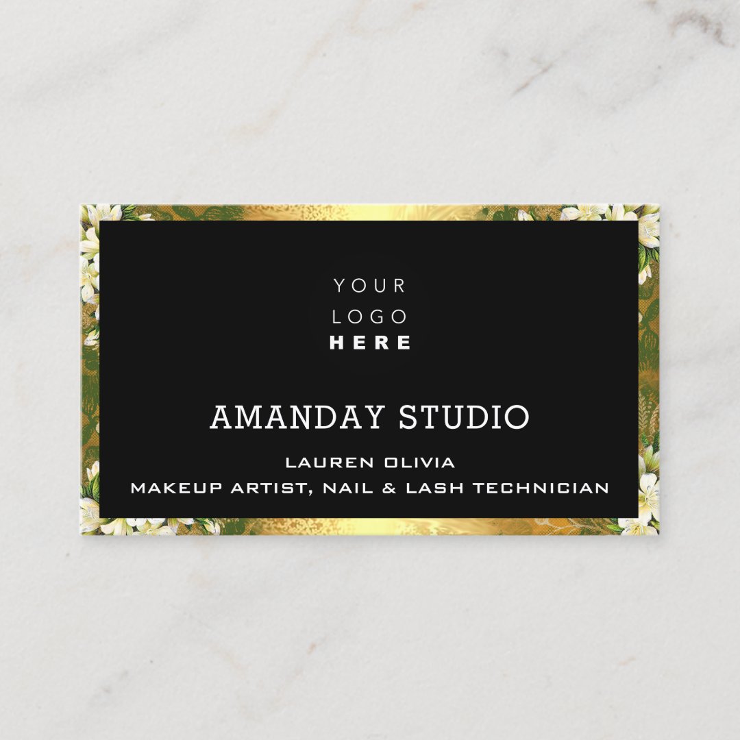 Professional Makeup Appointment Card Gold Logo LUX | Zazzle