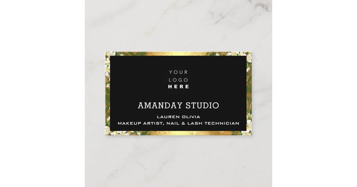 Professional Makeup Appointment Card Gold Logo LUX | Zazzle