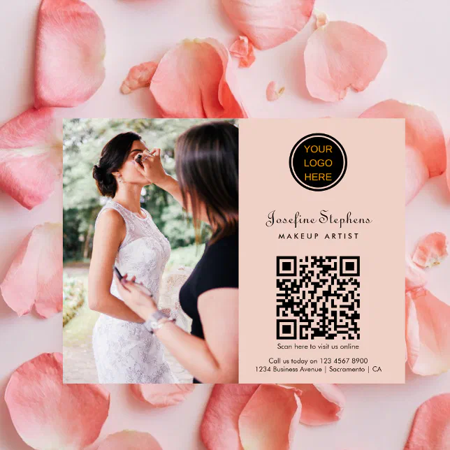 Professional Makeup Artist Business Logo QR Code Flyer | Zazzle