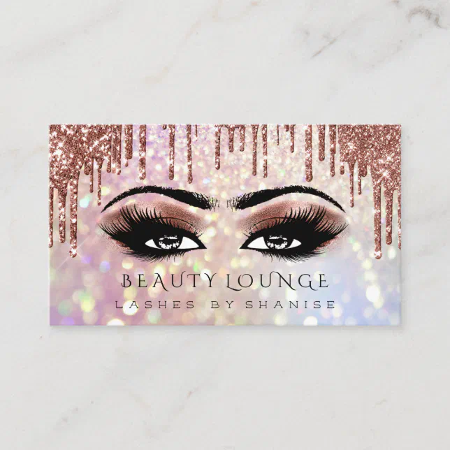 Professional Makeup Artist Eyelash Bronze Glitter Appointment Card | Zazzle