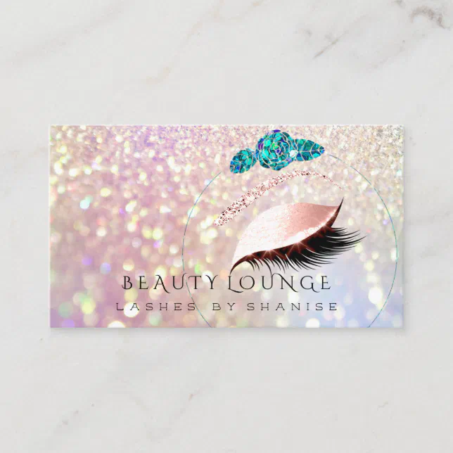 Professional Makeup Artist Eyelash Pink Glitter Appointment Card | Zazzle