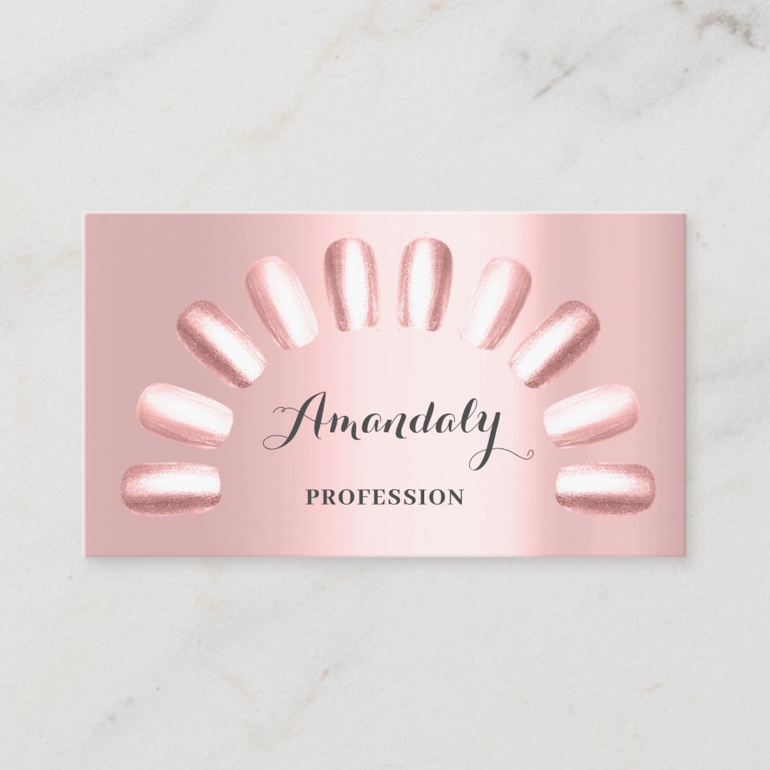 Professional Makeup Artist Nails Manicure Pink VIP Business Card | Zazzle