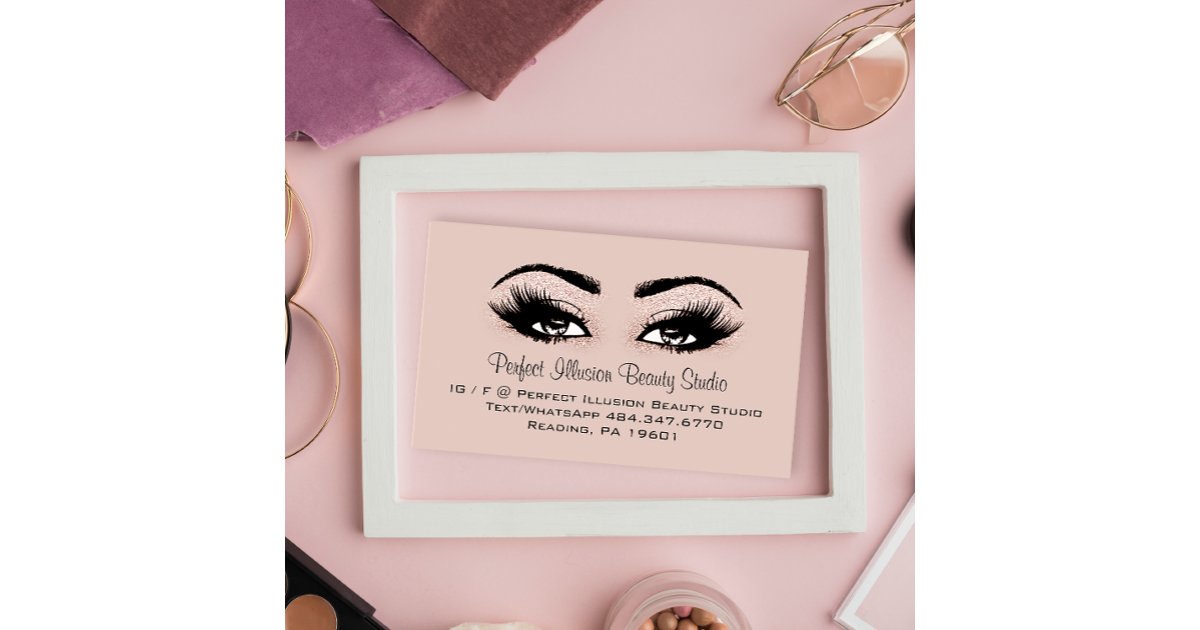 Professional Makeup Lashes Hybryd Brows Business Card | Zazzle