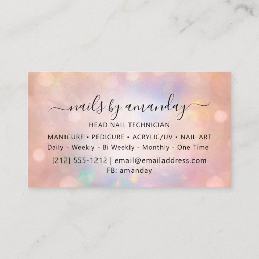 Professional Makeup Nail Logo Rose Gold Drip Business Card | Zazzle