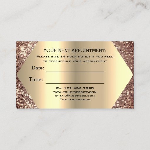 Professional Makeup Nails Appointment Card Brows | Zazzle