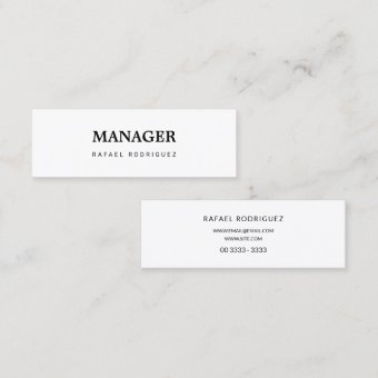 Professional Manager Mini Business Card | Zazzle