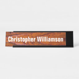 Professional Manager Office Monogram Wood Grain Desk Name Plate | Zazzle