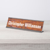 Professional Manager Office Monogram Wood Grain Desk Name Plate | Zazzle