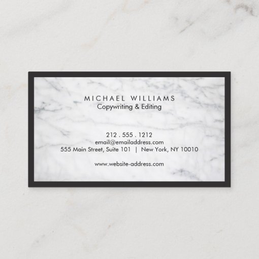 Professional Marble Business Card | Zazzle