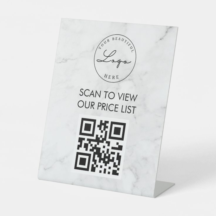 Professional Marble QR Code Sign | Zazzle