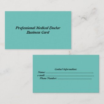 Professional Medical Doctor Business Card | Zazzle
