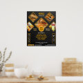 Professional Menu Add Photos Fast Food Promo Black Poster | Zazzle