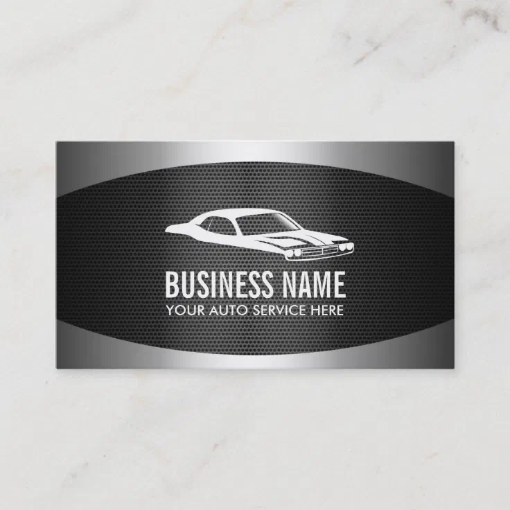 Professional Metal Background Car Automotive Business Card | Zazzle