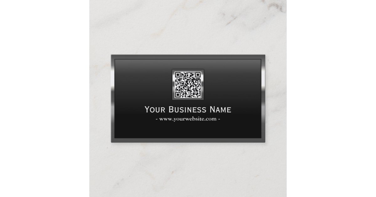 Professional Metal Border QR Code Business Card | Zazzle.com