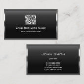 Professional Metal Border QR Code Business Card | Zazzle