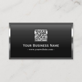 Professional Metal Border QR Code Business Card | Zazzle