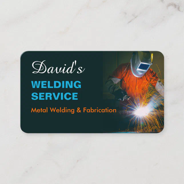 Professional Metal Welding Fabrication Contractor Business Card | Zazzle