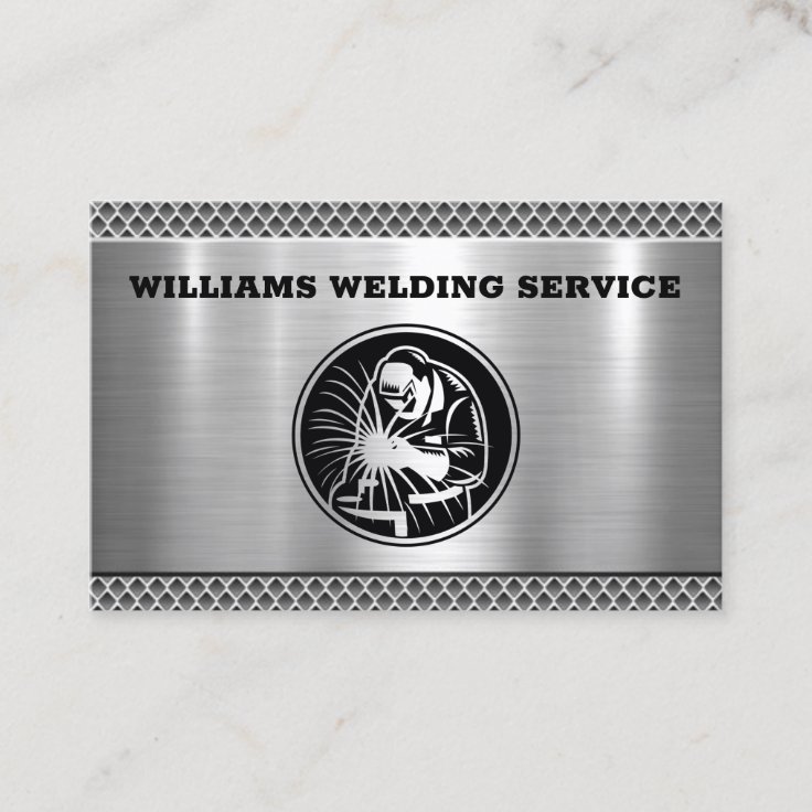 Professional Metal Welding Fabrication Contractor Business Card | Zazzle