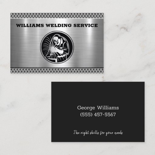 Professional Metal Welding Fabrication Contractor Business Card | Zazzle