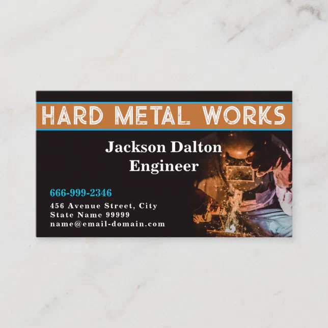Professional Metal Welding Fabrication Contractor Business Card | Zazzle