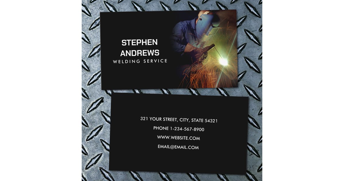 Professional Metal Welding Fabrication Contractor Business Card | Zazzle