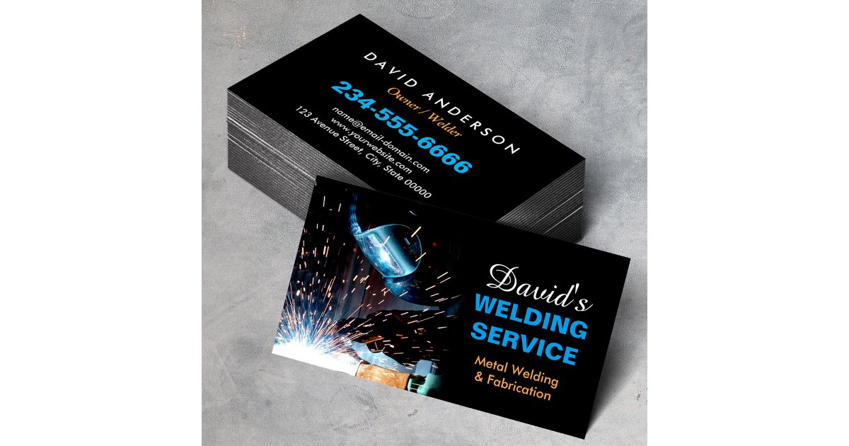 Professional Metal Welding Fabrication Contractor Business Card | Zazzle