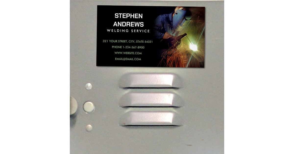 Professional Metal Welding Fabrication Contractor Business Card Magnet ...