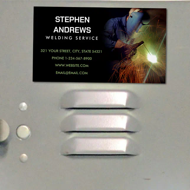 Professional Metal Welding Fabrication Contractor Business Card Magnet ...