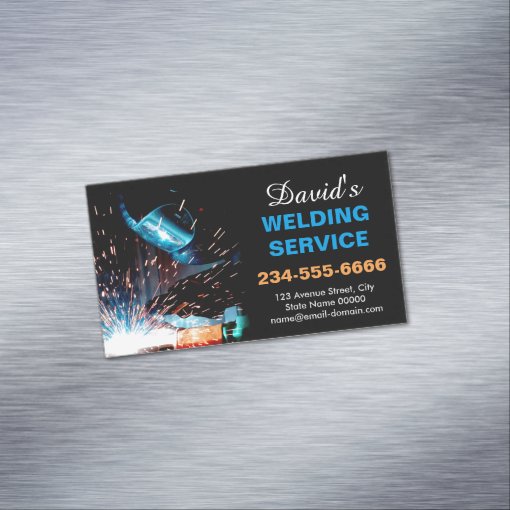 Professional Metal Welding Fabrication Contractor Business Card Magnet ...