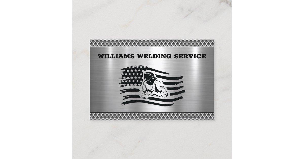 Professional Metal Welding Fabricator Contractor Business Card | Zazzle