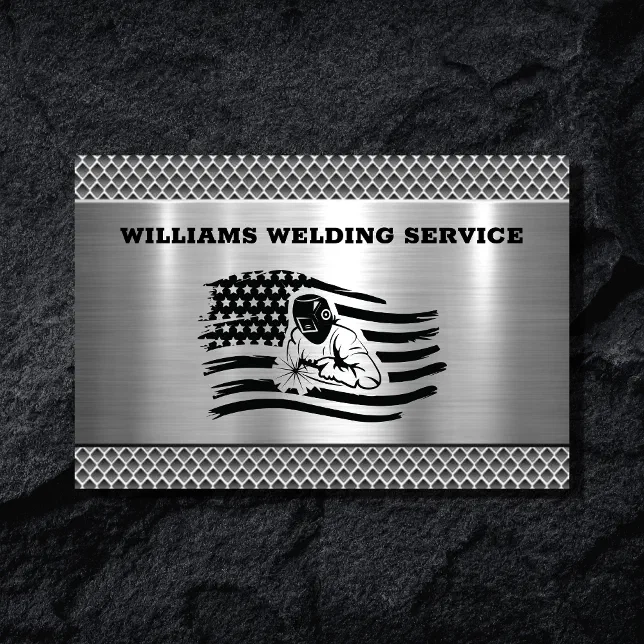 Professional Metal Welding Fabricator Contractor Business Card | Zazzle